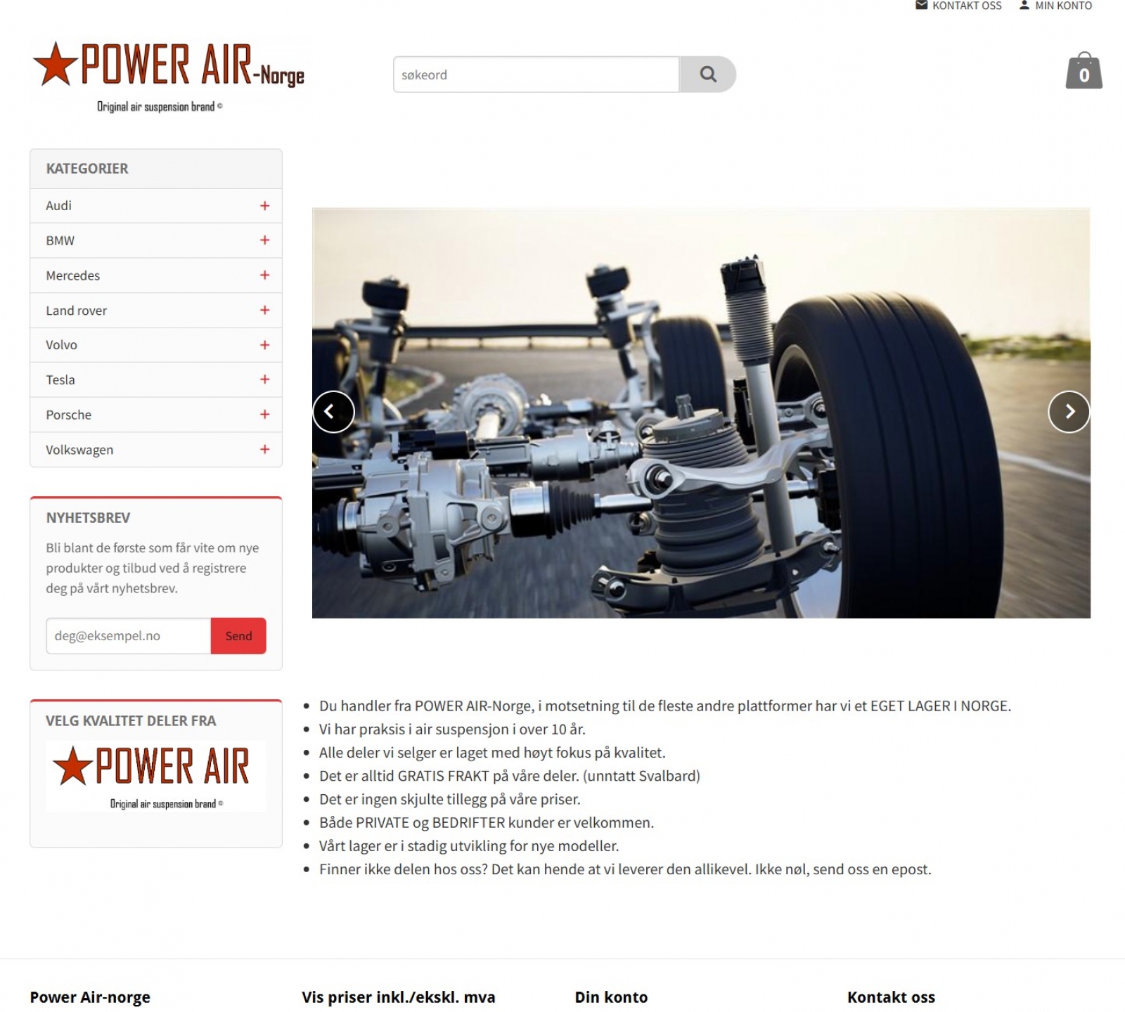 Velkommen til PowerAir.no – Din spesialist på luftfjæring!